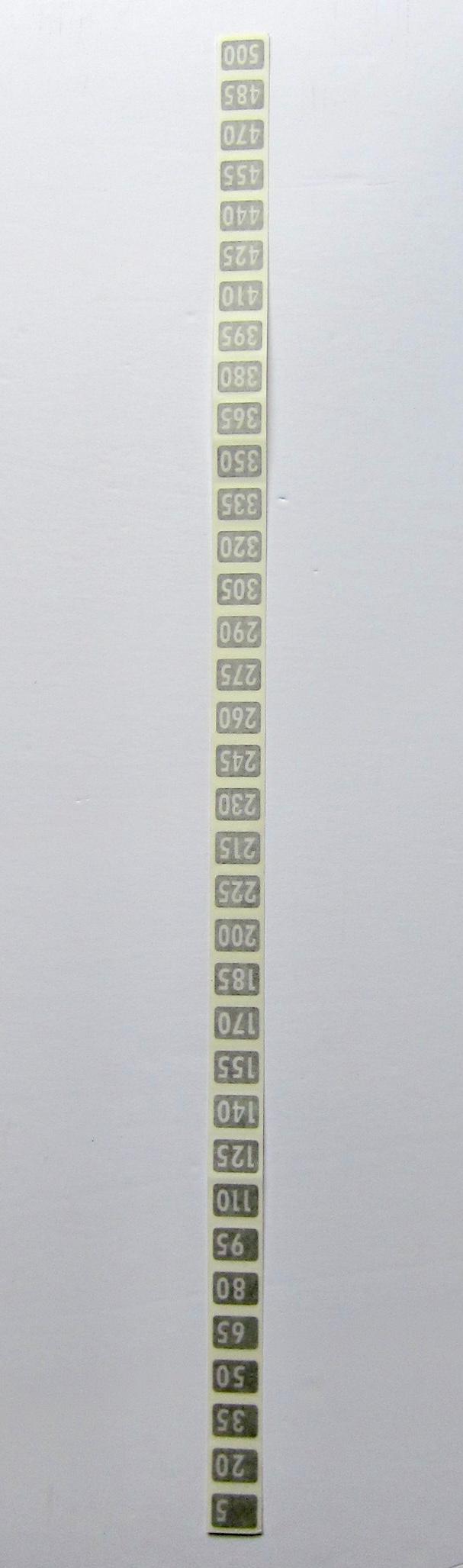 Weight Stack Number Decals 5lb. then 20lb to 500LBS. Increments of 15l ...