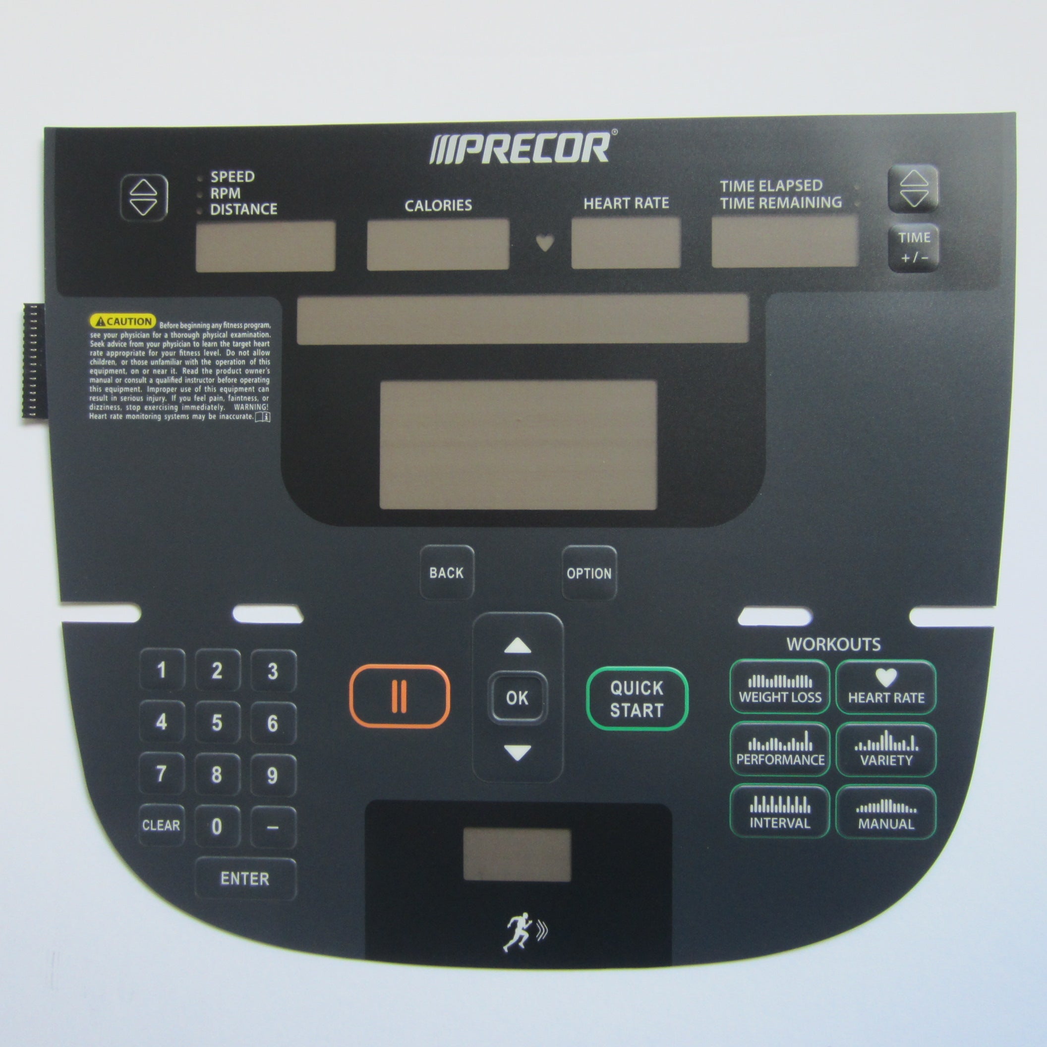 Precor P30 RBK / UBK 835 Overlay Keypad – FitnessGraphics.com