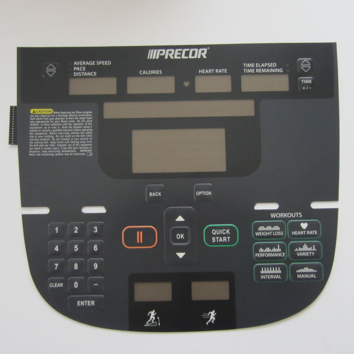 Precor P30 833 / 835 Treadmill Overlay Keypad – FitnessGraphics.com