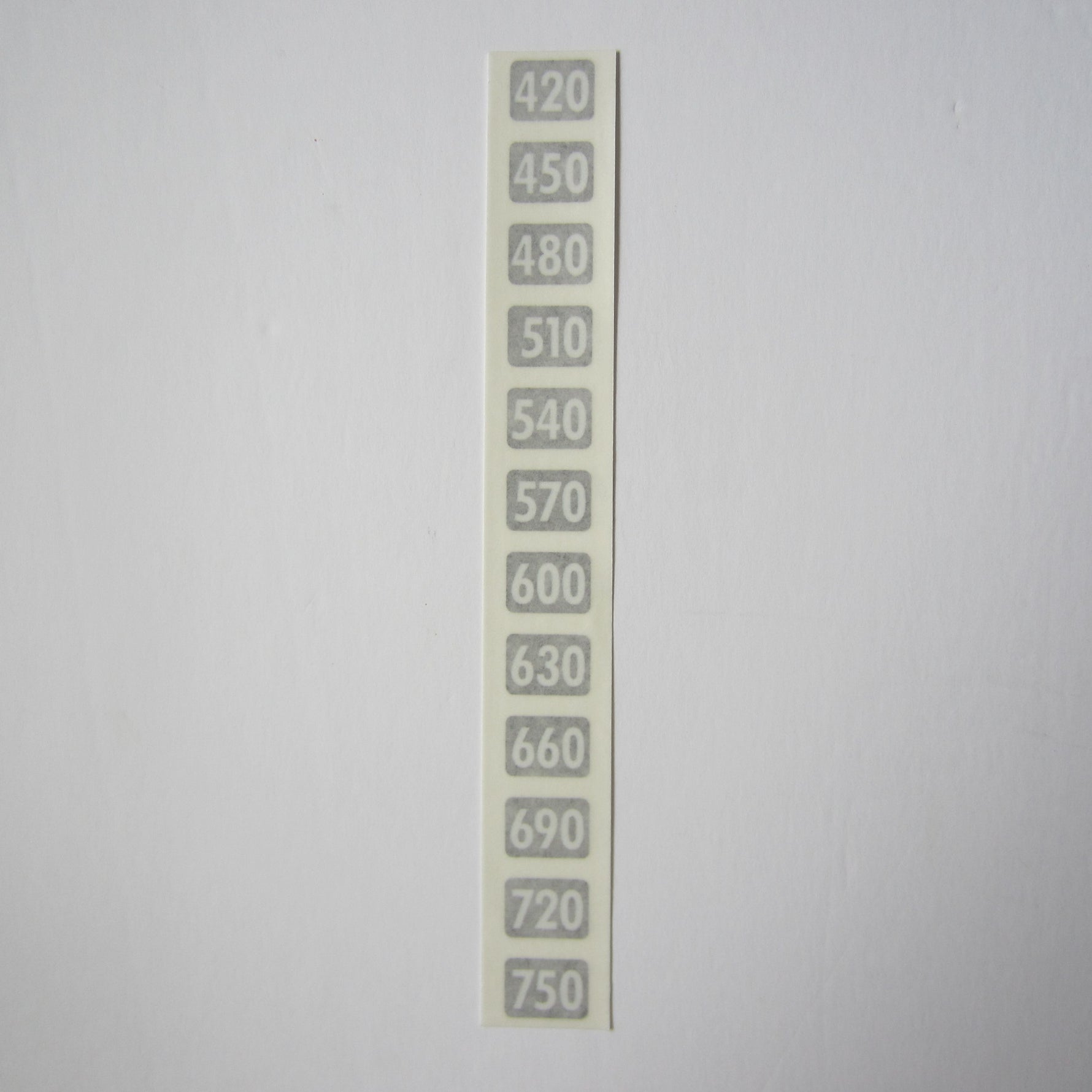 Weight Stack Number Decals 420lbs. to 750lbs.. Increments of 30lb ...