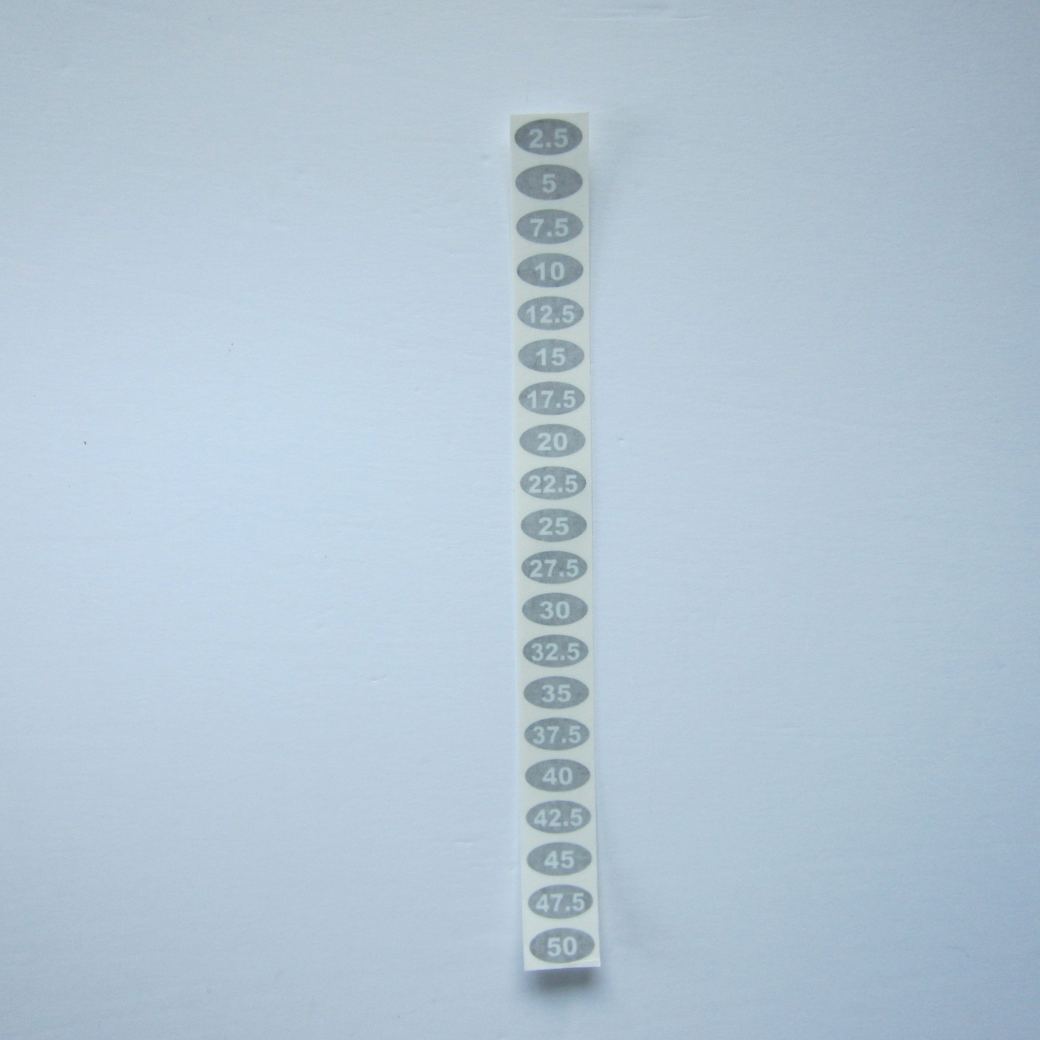 Weight Stack Decals or Dumbbell Rack Decals 2.5-50lb increments of 2.5 ...