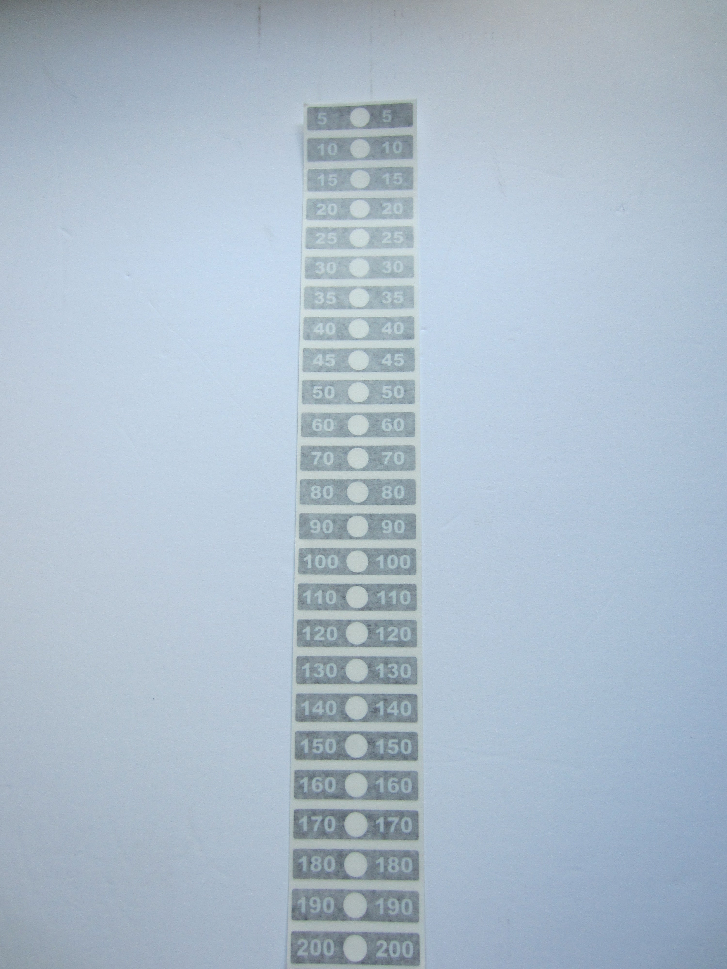 Weight Stack Decals 5-50 in 5lb. Increments. 60 to 200 in 10lb. Increm ...