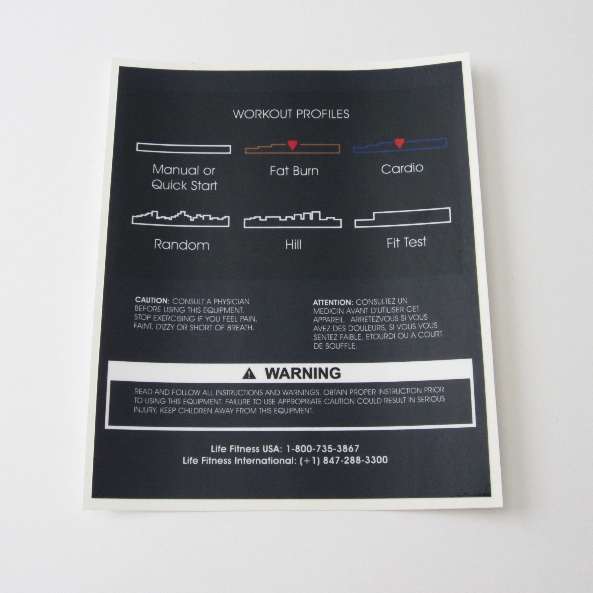 Life Fitness 9500 Next Gen Workout Profiles Console Decal ...