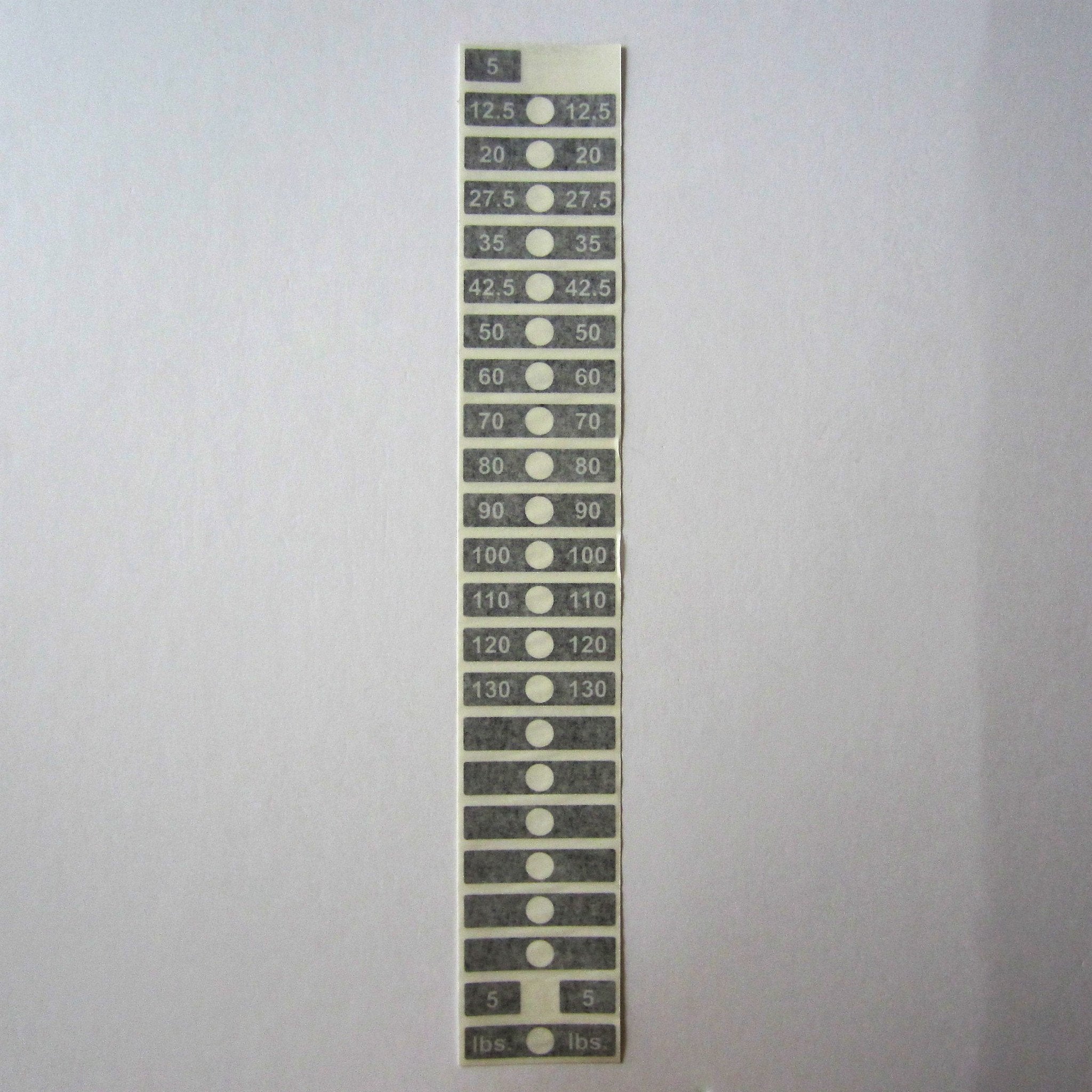 Weight Stack Decals MJ8 5lb. to 130lb. – FitnessGraphics.com