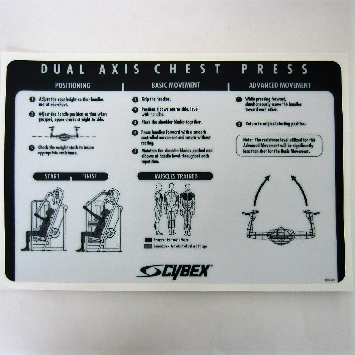Original OEM Lexan Overlay Cybex VR2 Dual Axis Chest Press ...