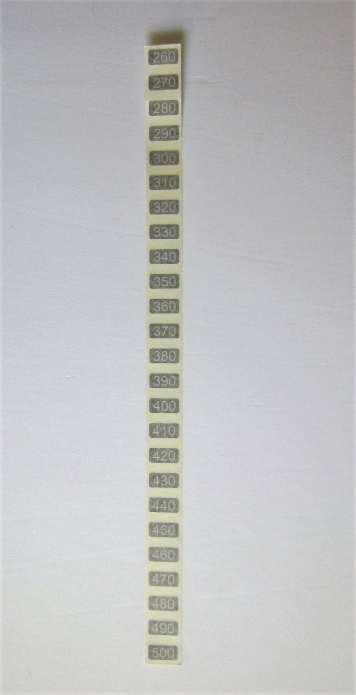 Weight Stack Number Decals 10lb. to 250lb. & 260lb. to 500lb. Incremen ...